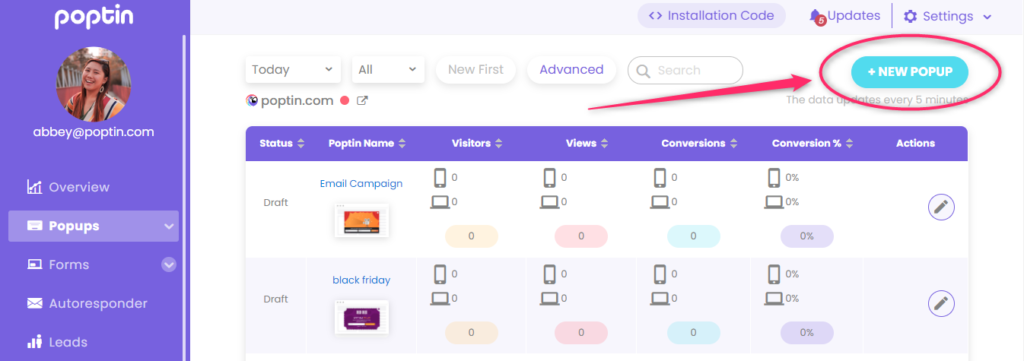 How to Create High-Converting Constant Contact Pop Ups for FREE - Poptin blog